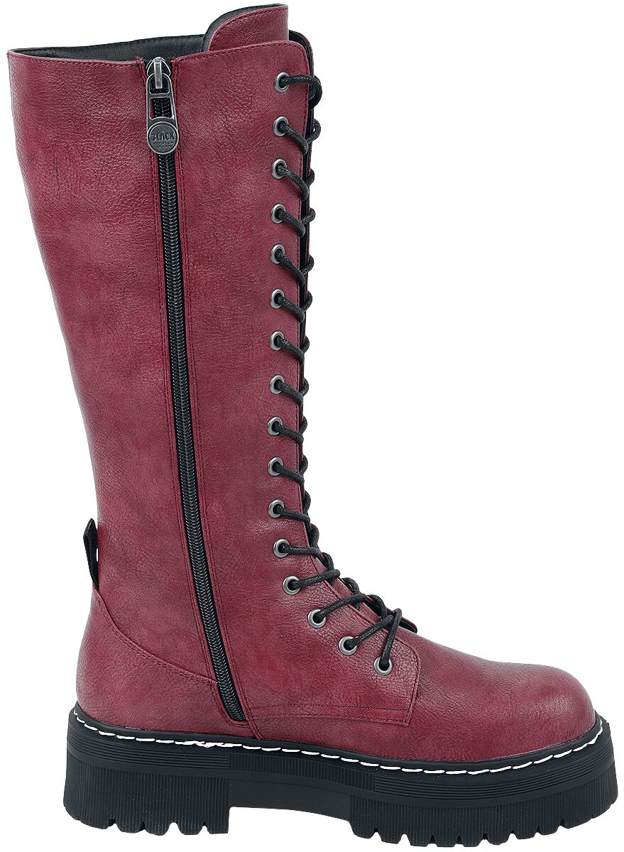 Dark Red Lace-Up Boots | Black Premium by EMP Boot | EMP