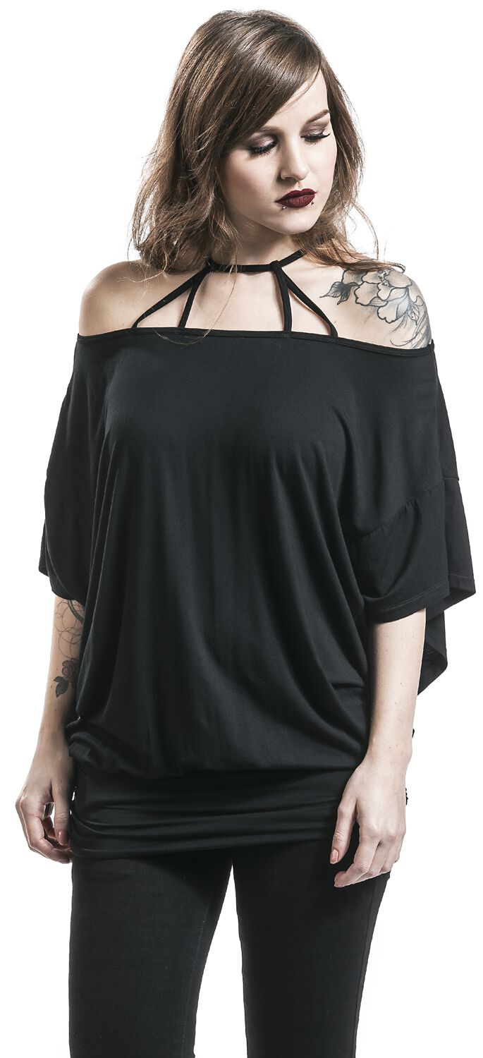 Long Bat-Wing Top | Black Premium by EMP T-Shirt | EMP