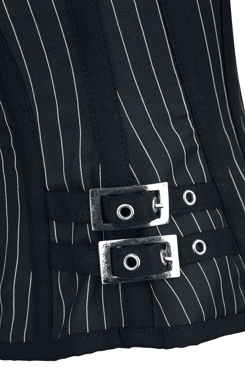 Corset with stripes and zip | Gothicana by EMP Corsage | EMP