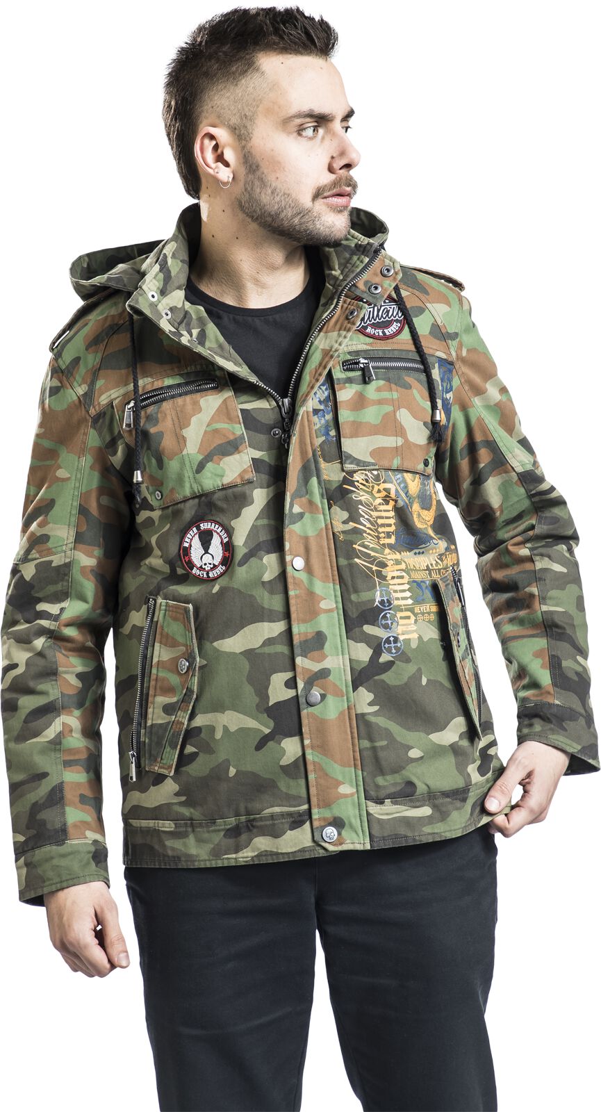 Camouflage Army Jacket | Rock Rebel by EMP Between-seasons Jacket | EMP