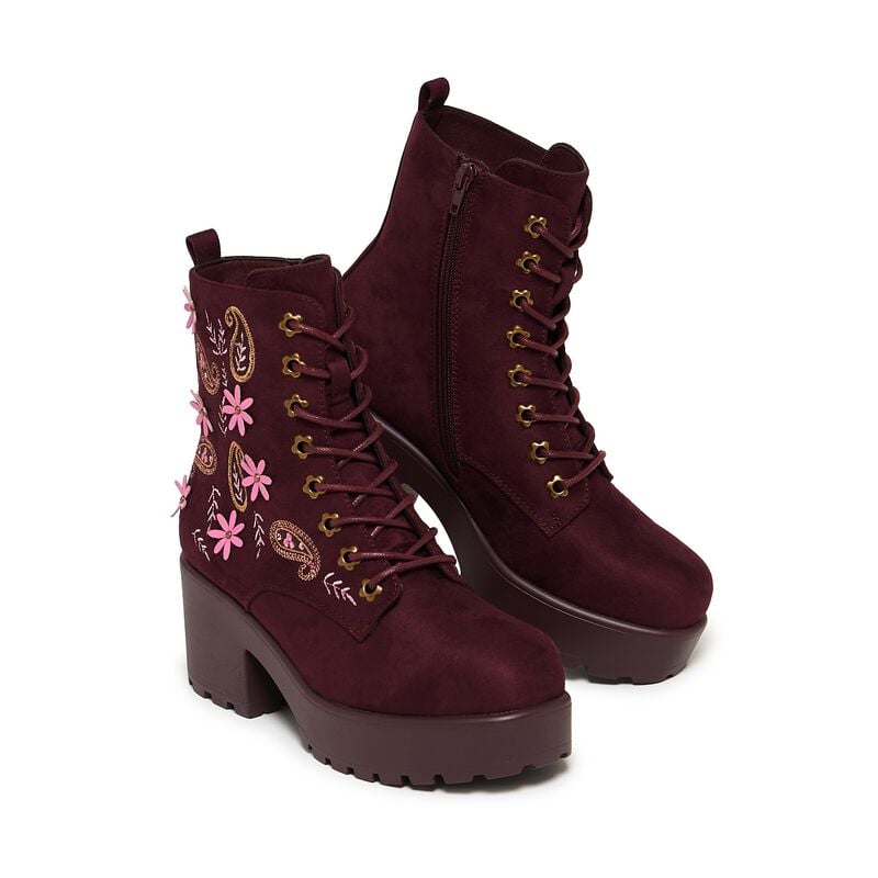 Moonlit Ember Suede Lace-Up Boots | KOI Boot | EMP