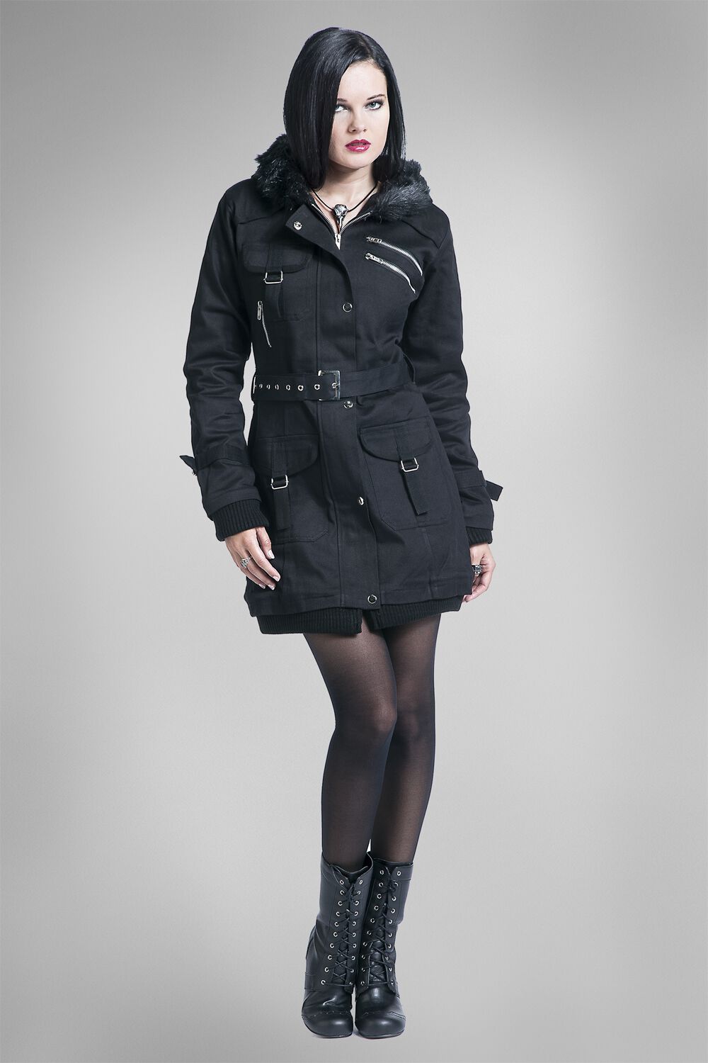 Multi Pocket Jacket | Gothicana by EMP Winter Jacket | EMP
