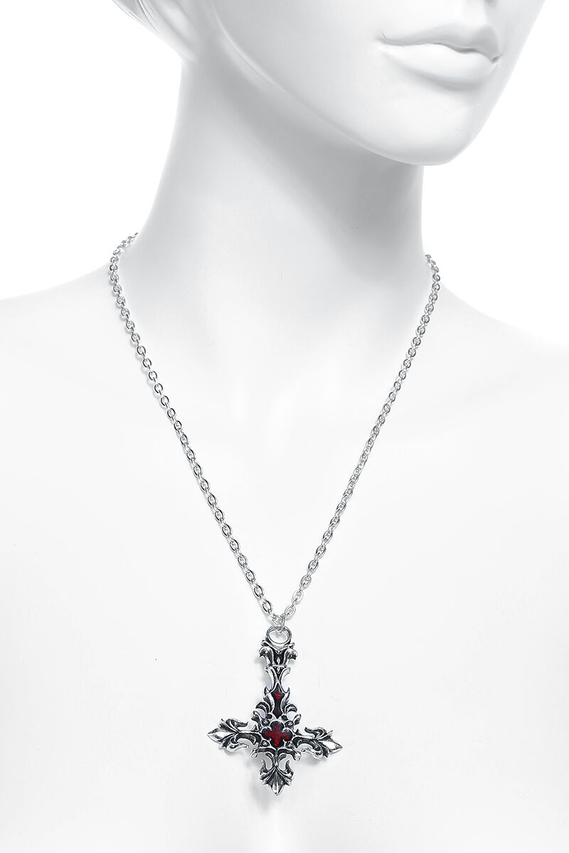 St. Lucifer's - Red Blood Cross | Alchemy Gothic Necklace | EMP