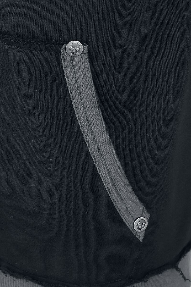 Black Hooded Jacket with Rock Rebel and Skull Prints | Rock Rebel by ...