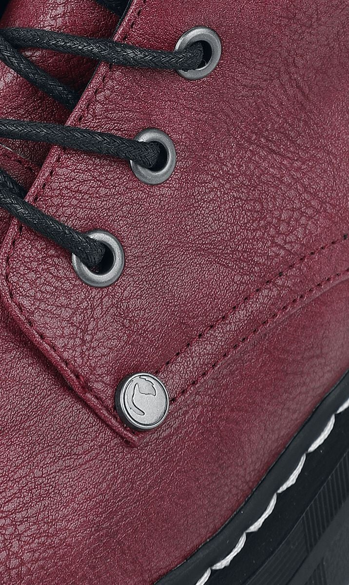 Dark Red Lace-Up Boots | Black Premium by EMP Boot | EMP
