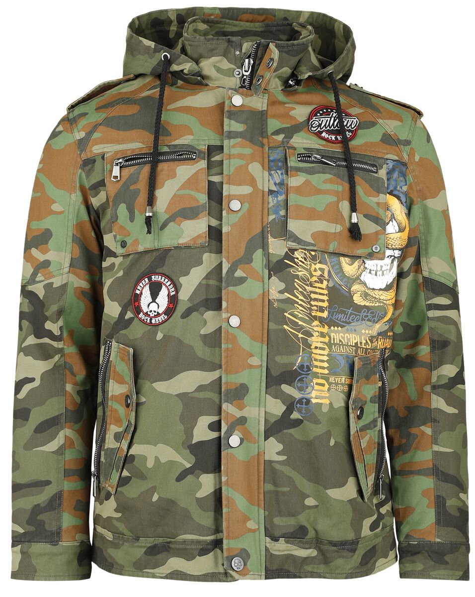 Camouflage Army Jacket | Rock Rebel by EMP Between-seasons Jacket | EMP