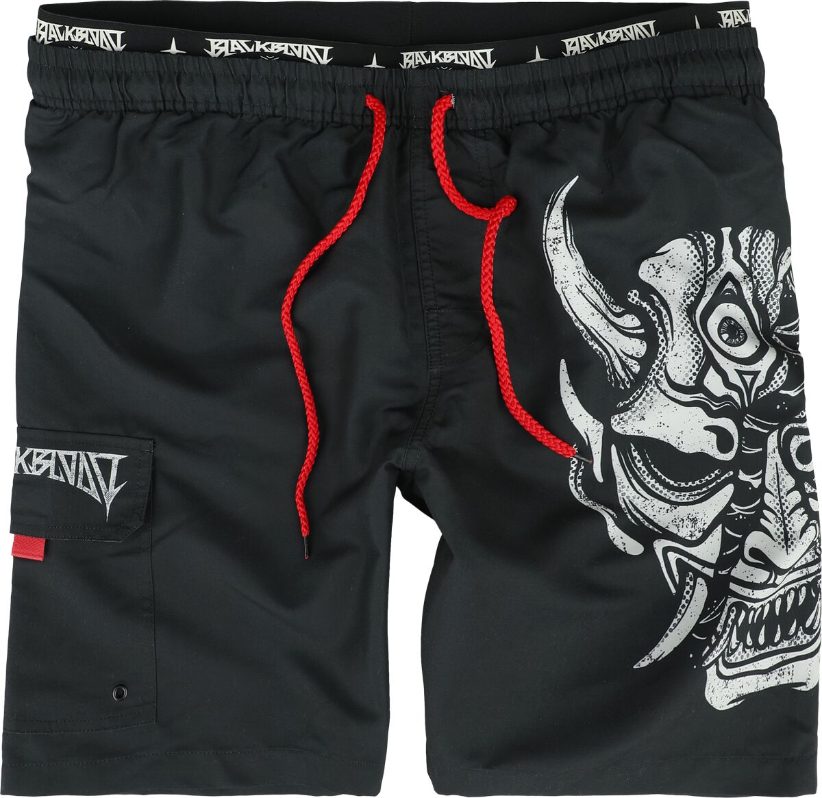 Swim Shorts With Devil Skull Print | Black Blood by Gothicana Swim ...